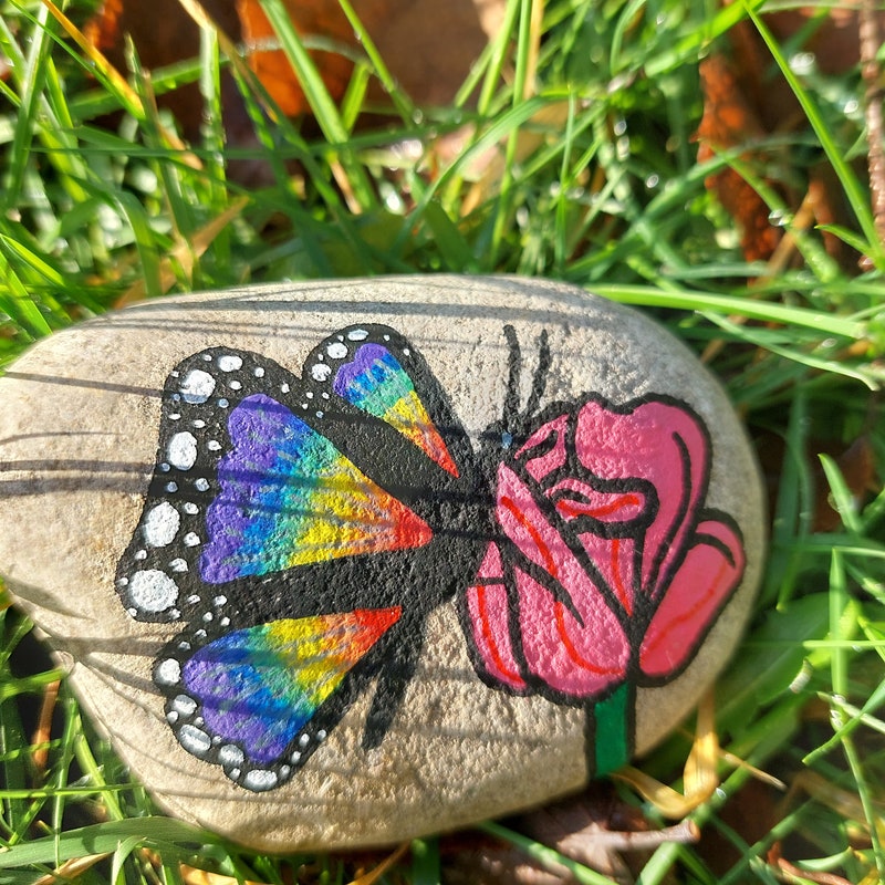 Memorial Painted Pebble - Etsy UK