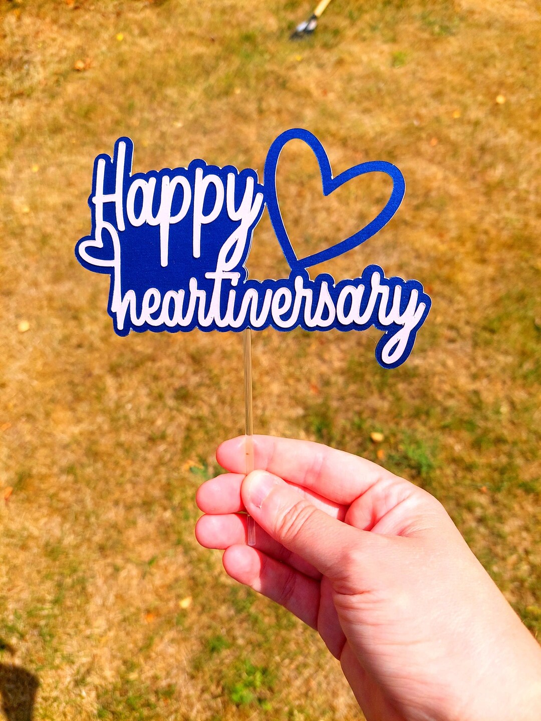 Rose Gold & Navy Heartiversary Cake Topper, CHD Awareness, Gift for ...