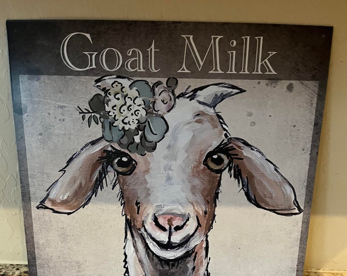 Goat Milk Sign With Adorable Goat - Etsy