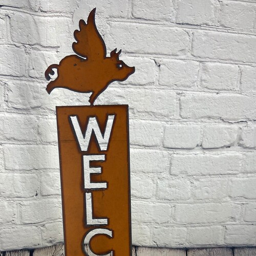 Flying Pig Address Sign Silver Aluminum Hand Brushed - Etsy