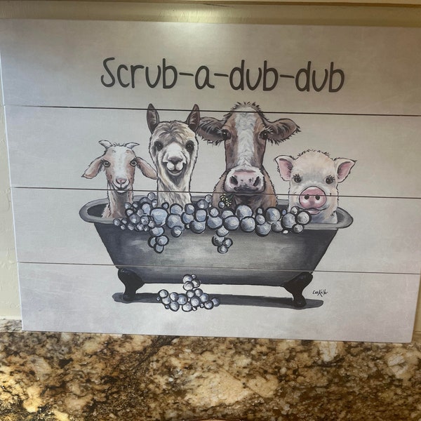 Scrub a Dub Dub Sign - Etsy