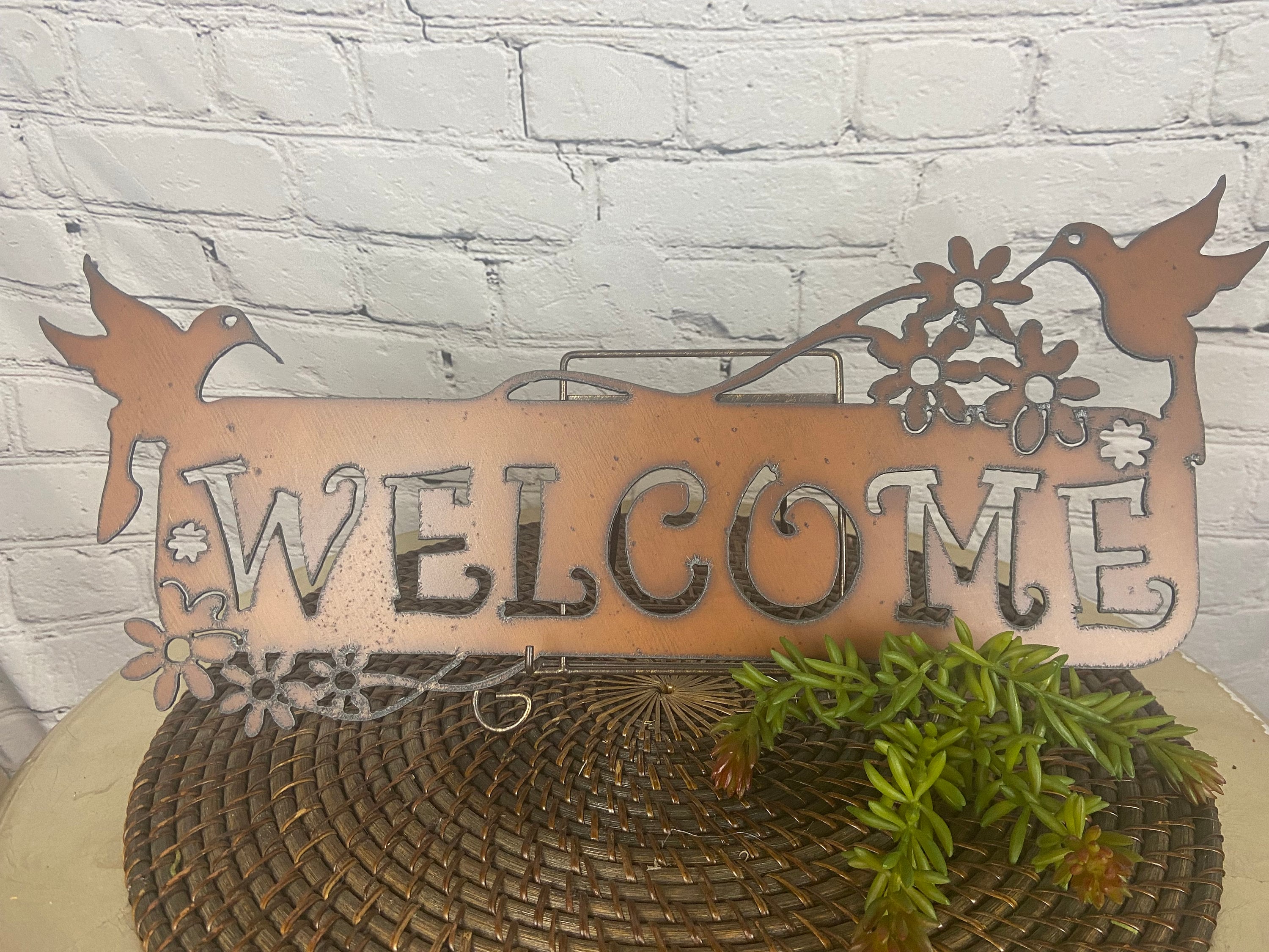 Hummingbird Welcome Sign - Metal - Etsy