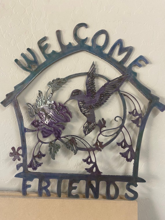 Hummingbird Welcome Sign Metal | Etsy