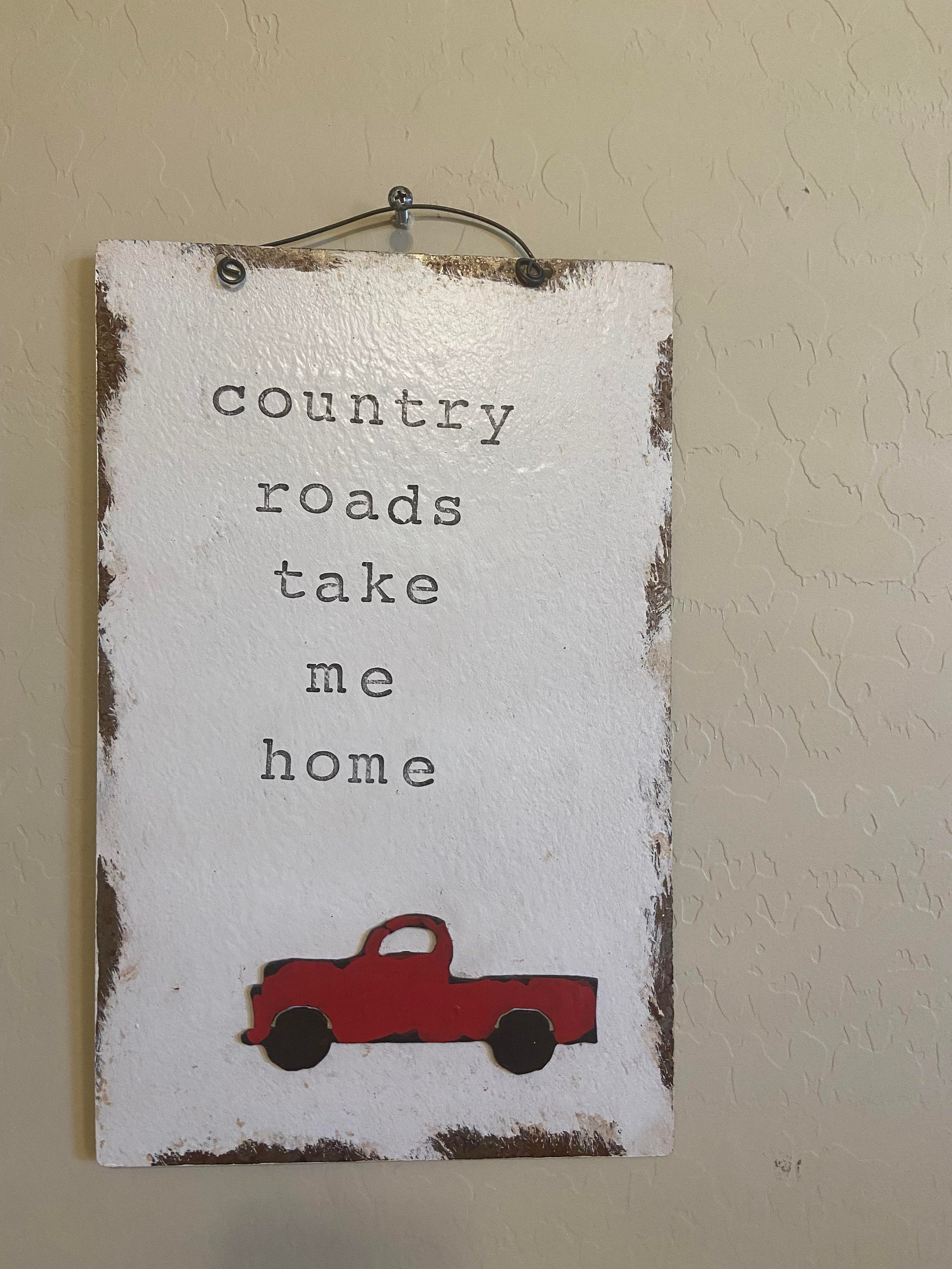 Metal Country Roads Take Me Home Sign | Etsy