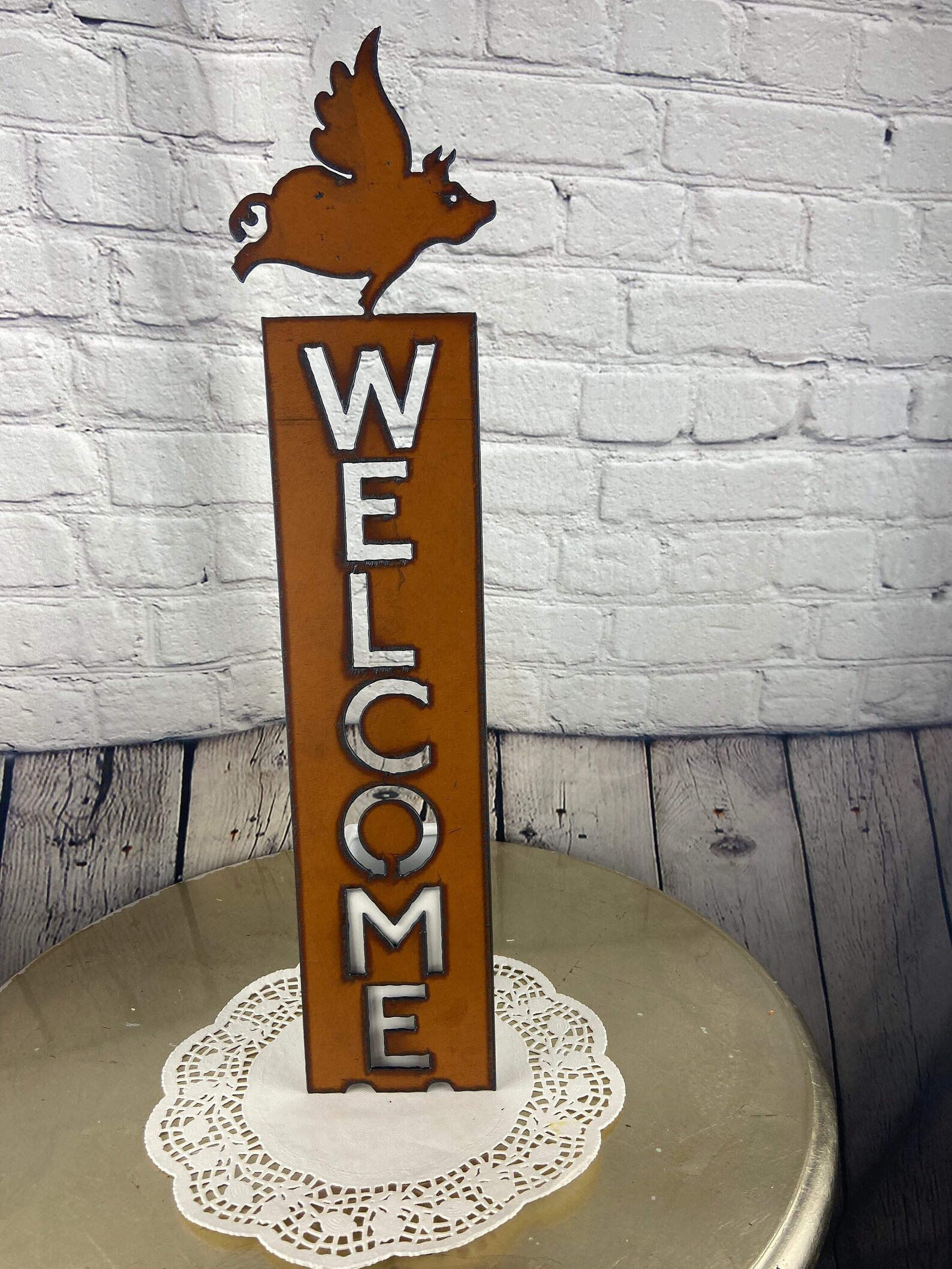 Flying Pig Welcome Sign Metal - Etsy