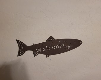 Metal Fish Welcome Sign - Etsy