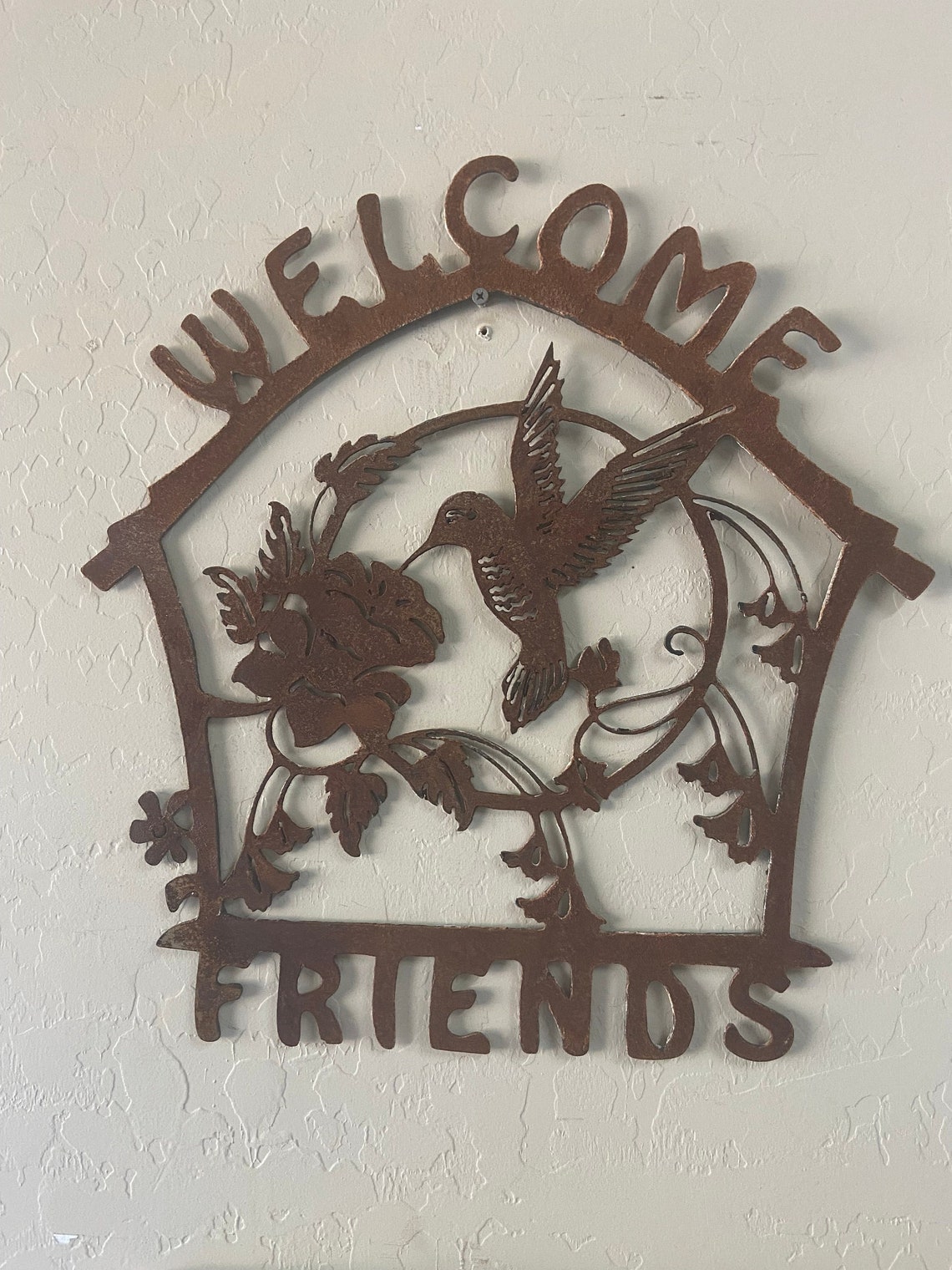 Hummingbird Welcome Sign - Metal - Etsy