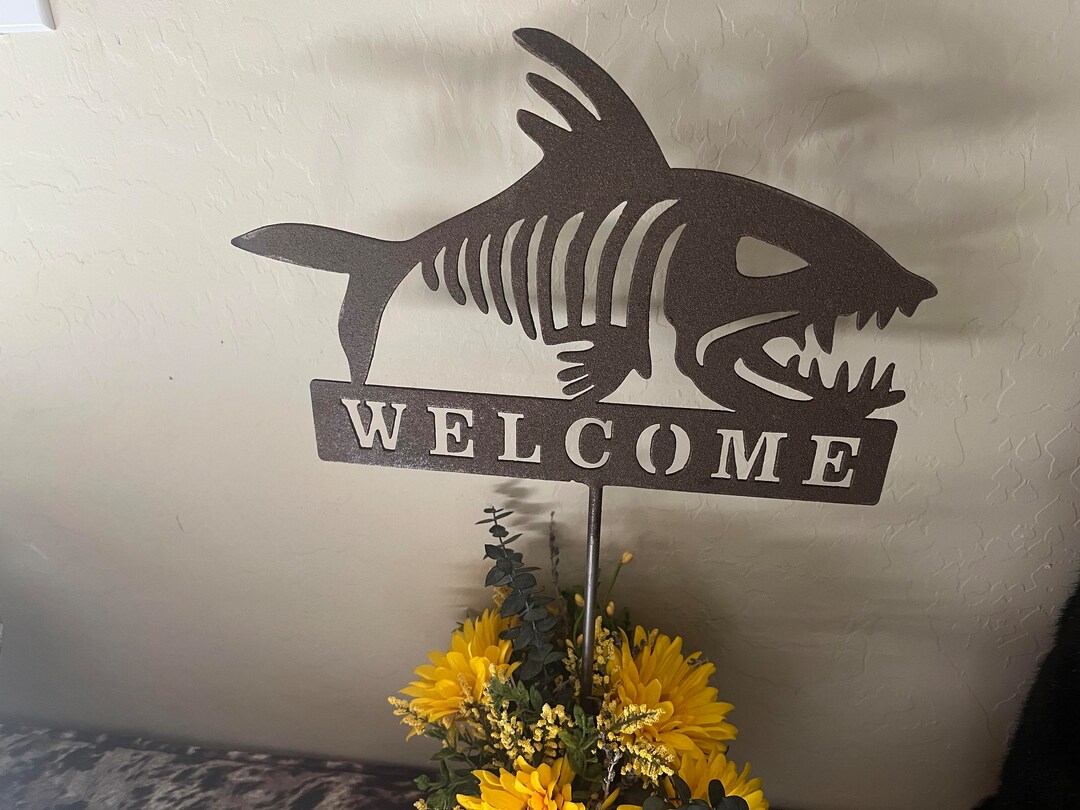Fish Welcome Garden Stake - Etsy