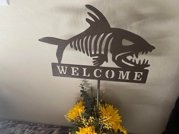 Fish Welcome Garden Stake - Etsy
