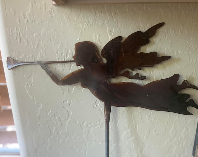 Large Tin Angel With Trumpet Ornament - Etsy