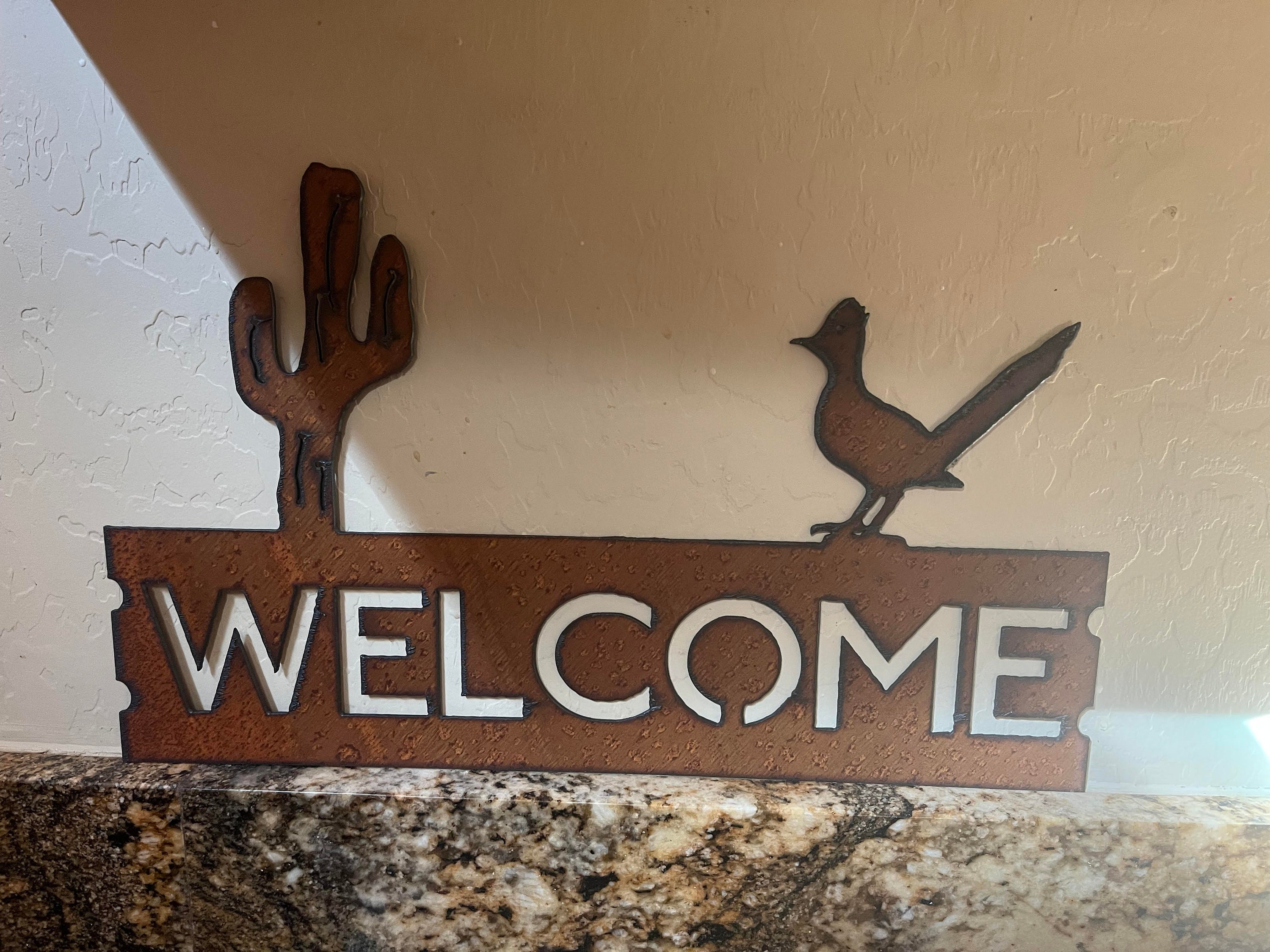 Road Runner & Cactus Welcome Sign - Etsy