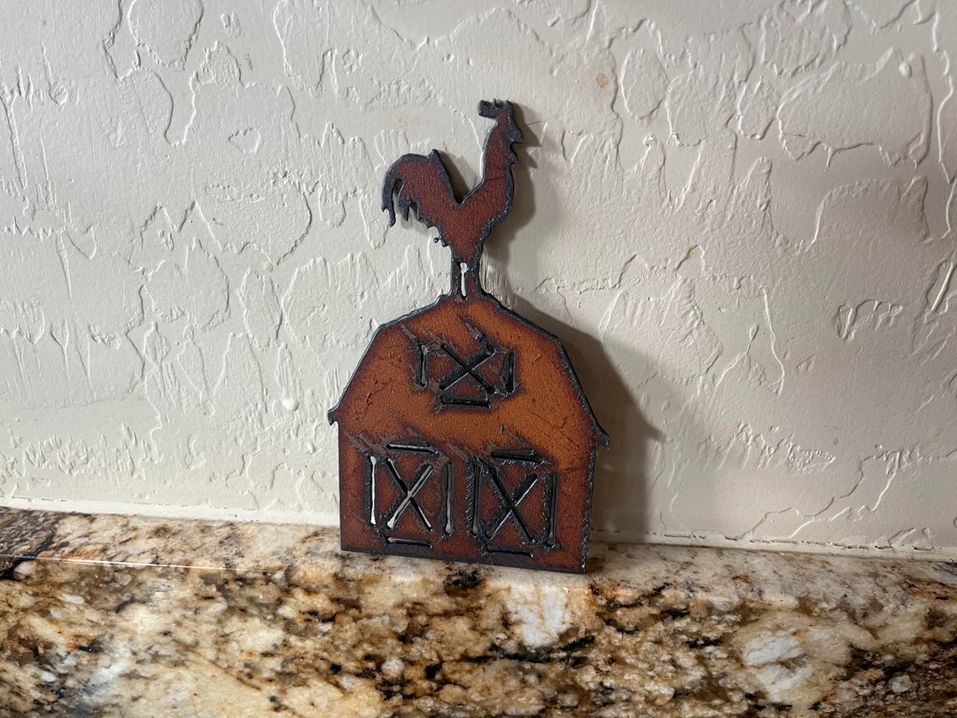 Chicken on Barn Metal Magnet - Etsy
