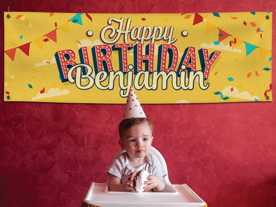 Birthday Personalized Boys Banner, Boys Birthday Banner With Name ...