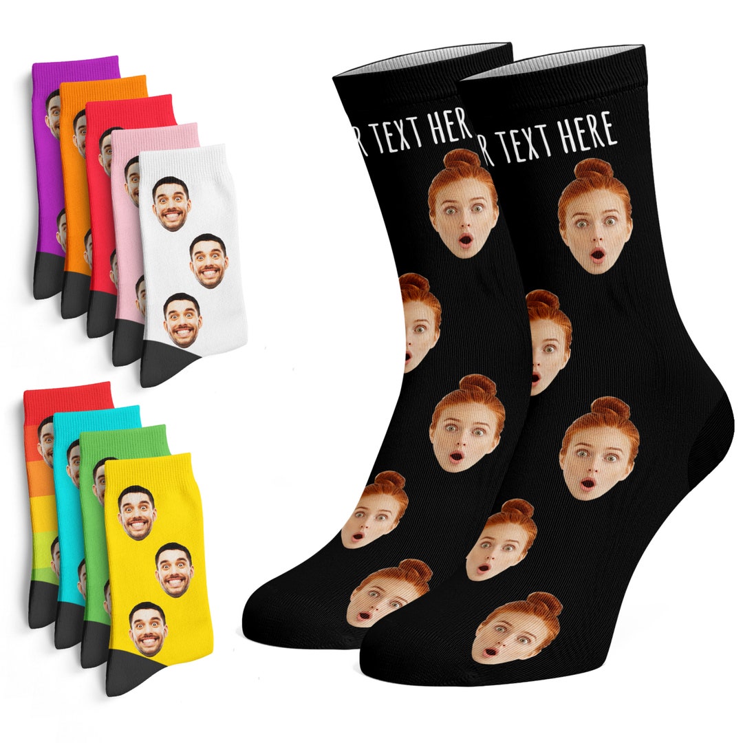 Personalized Sock W Photo for Men & Women | 10 Solid Colors ...