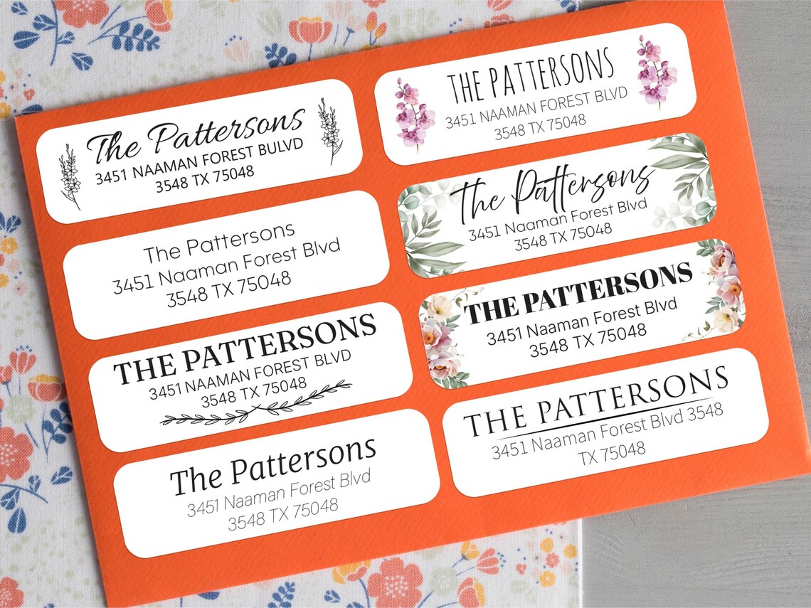 Personalized Return Address Labels - 8 Designs - Custom Address ...