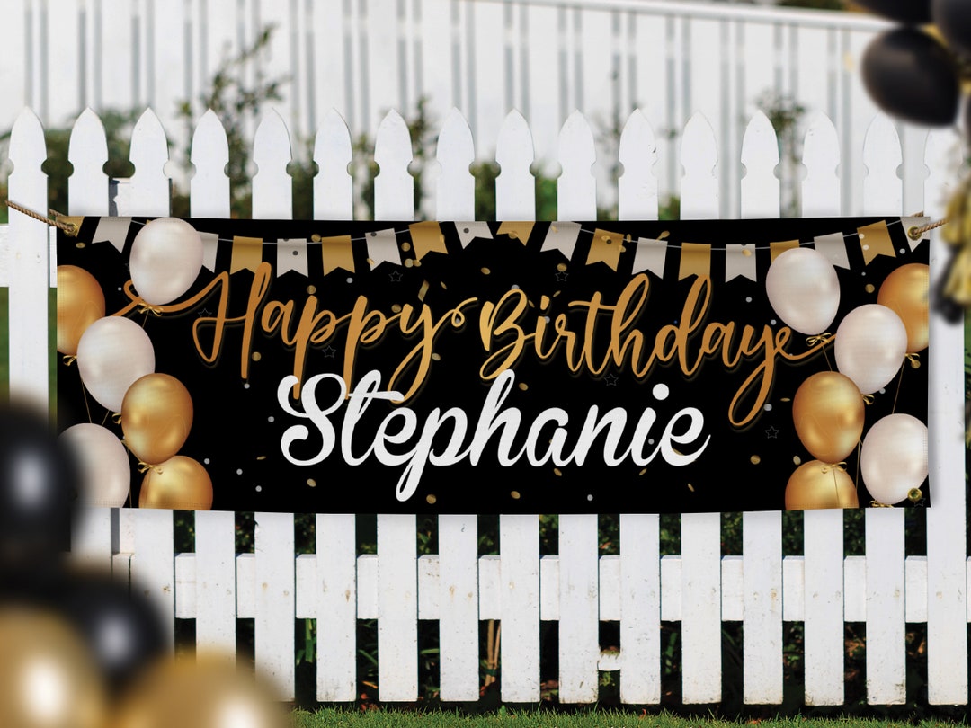 Custom Birthday Banner With Name, Birthday Banner Personalized ...