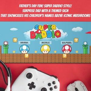 Super Daddio Sign With Kids Names, Father's Day Gift, Personalized Dad ...