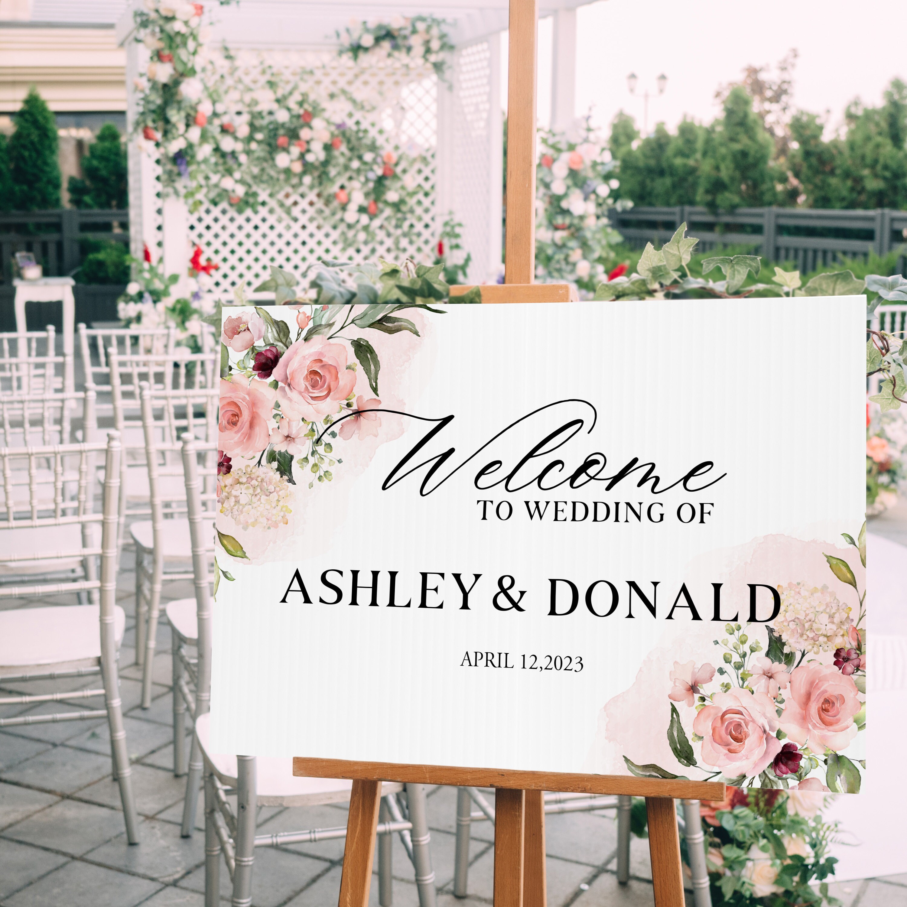 Wedding Welcome Sign Personalized, Bride & Groom, Custom Wedding ...