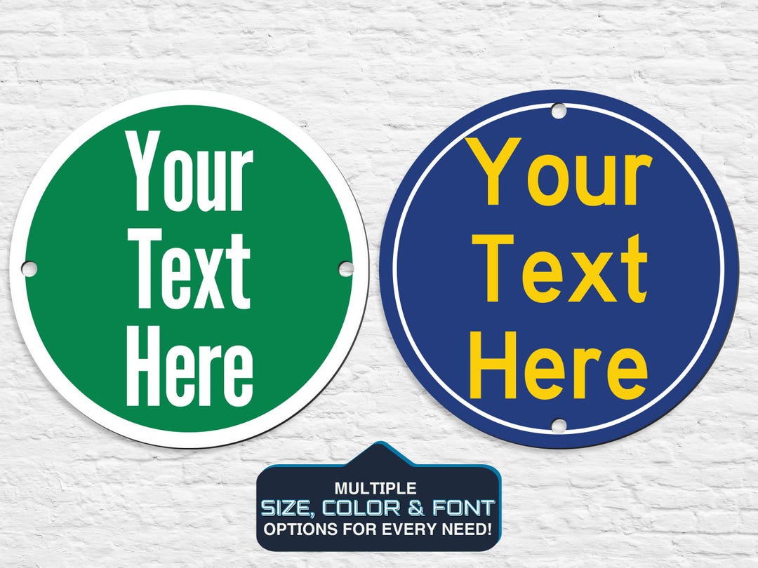 Custom Round Street Sign, Quality Personalized Decor Sign, Gift Make ...