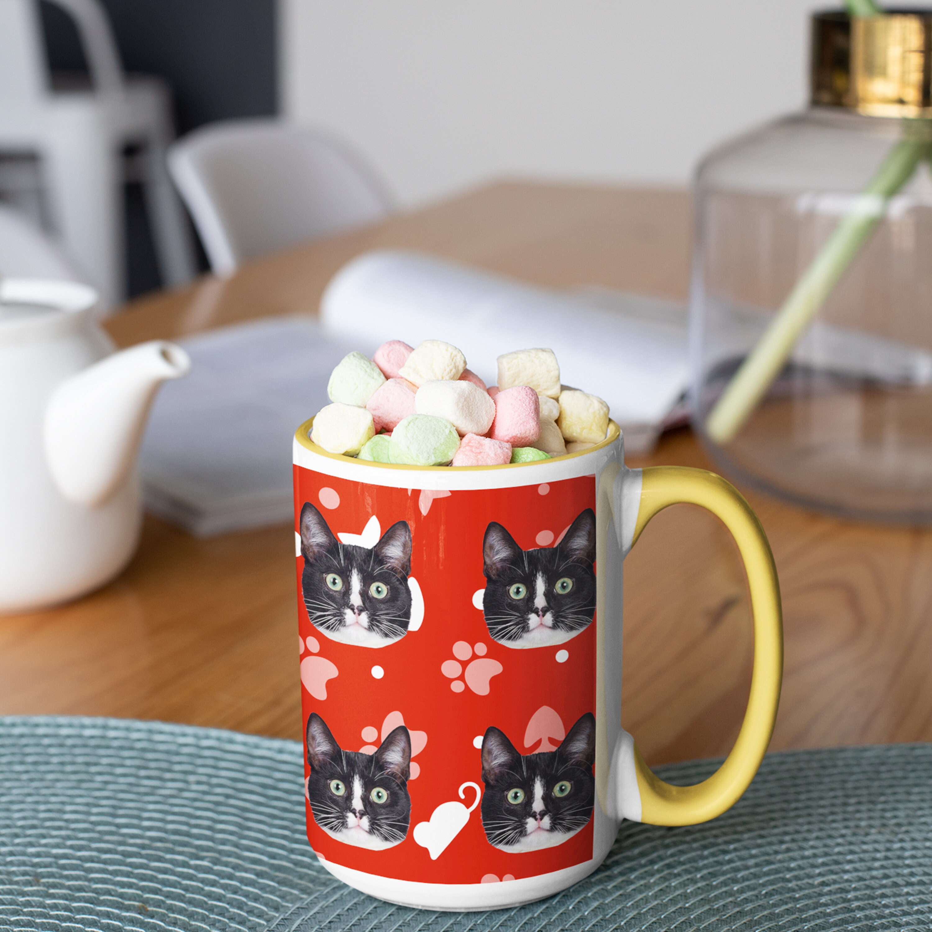 Custom Cat Mug W/ Pet's Face Personalized Cat Dad Gifts - Etsy