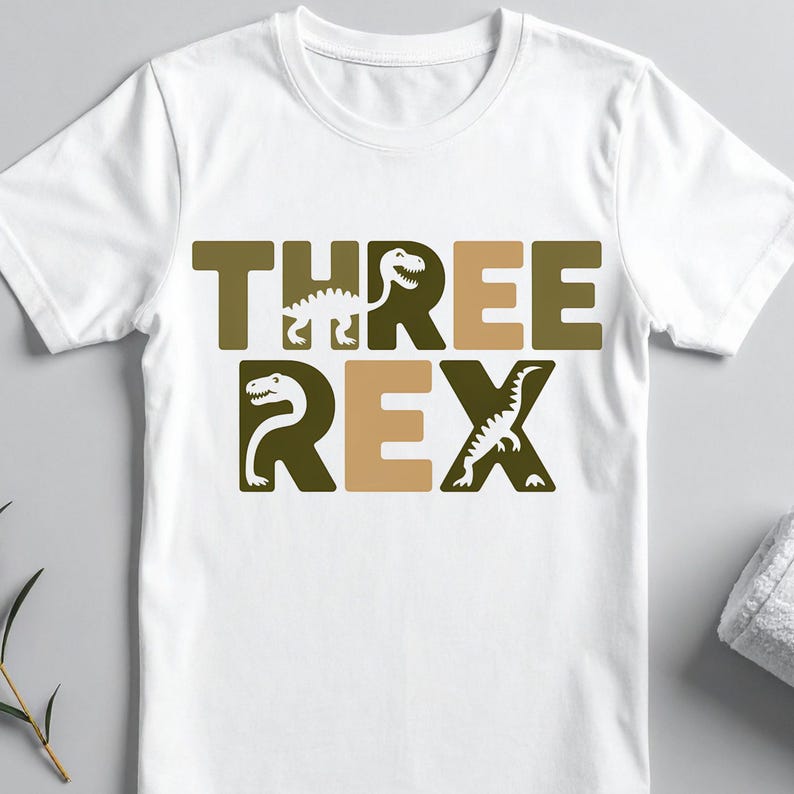 Three Rex Dinosaur Birthday PNG: Funny 3rd Birthday T-rex Party Design ...