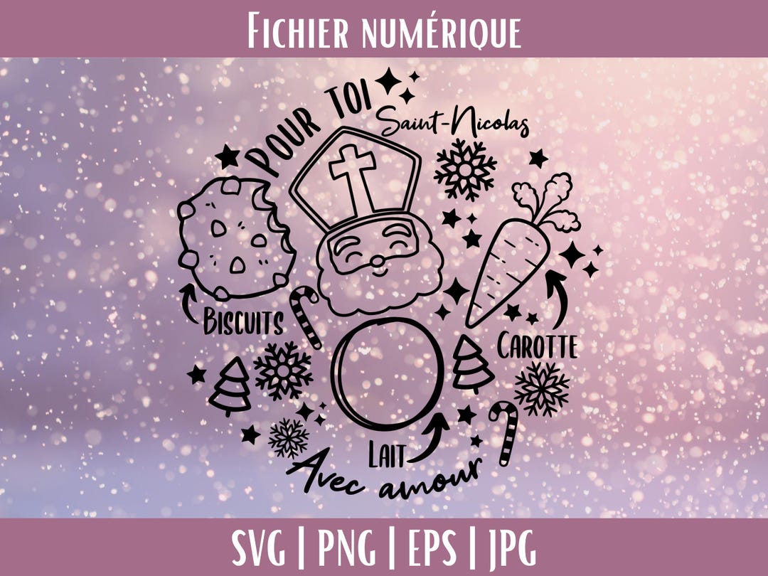 St-nicolas's Tray Round and Rectangle, Svg Png Eps Dxf Tray Cookies and ...