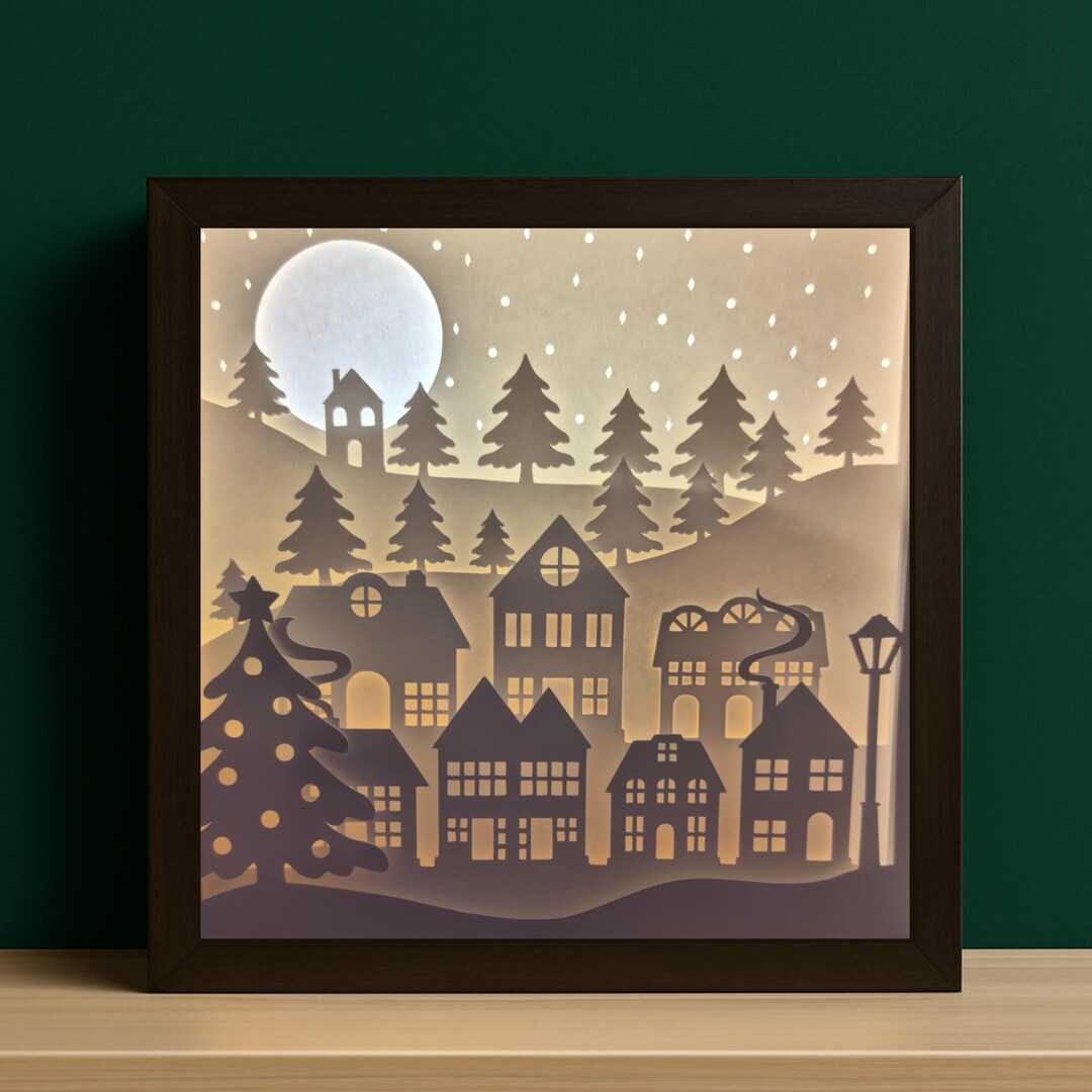 3D Winter Village Setting, Magical Shadow Box Project for Christmas ...