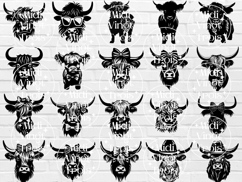 Big Highland Cows Svg Bundle, Cute Highland Cow, Highland Cow Mandala ...
