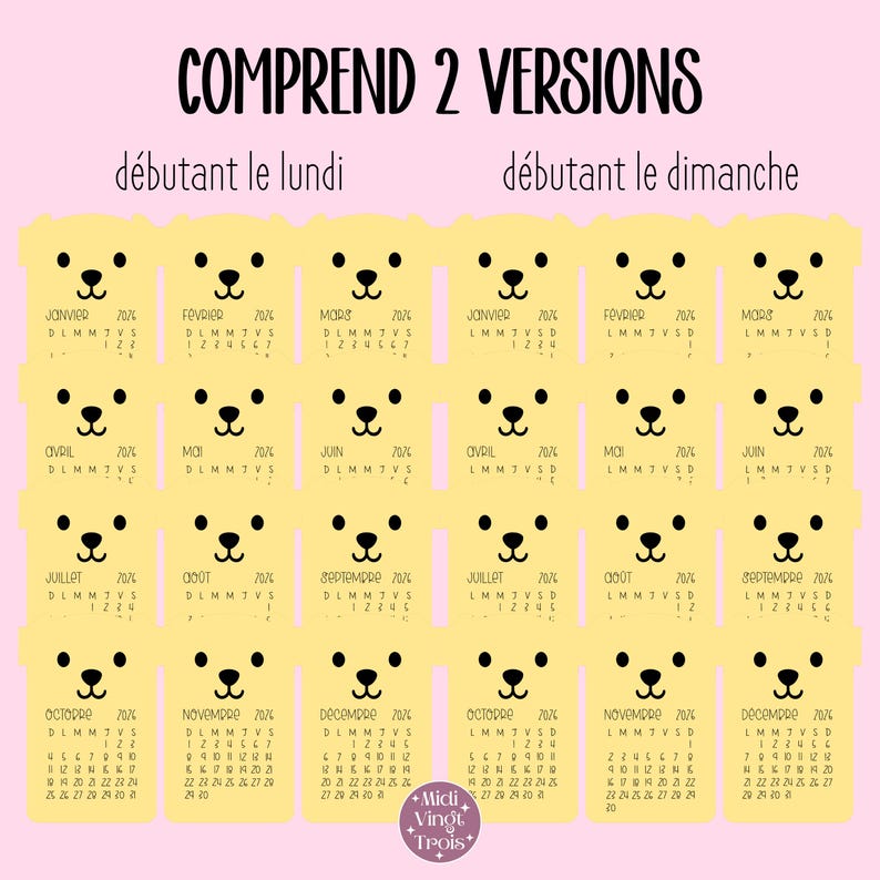 SVG File in French | 2026 Dog Desk Calendar to Cut Out - Etsy