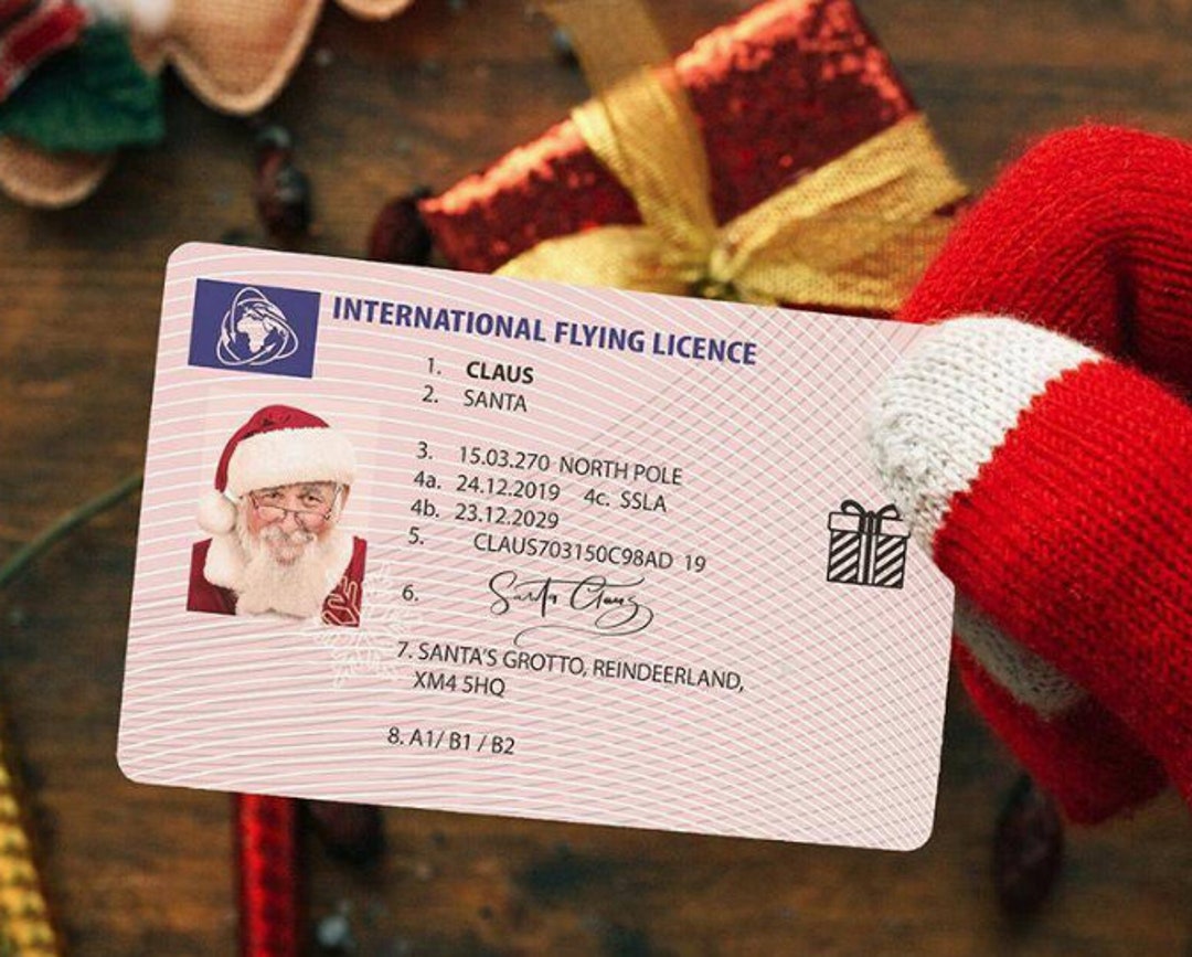 Santa's Sleigh / Lost Driving License/ Santa License / Santa Driving ...
