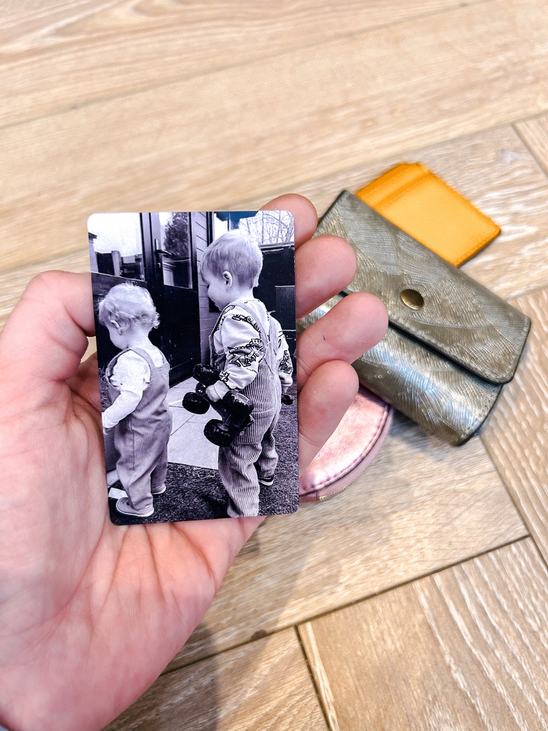 Aluminium Personalised Photo Wallet Purse Card, Metal Keepsake Gift for ...