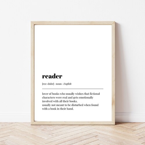 Bibliophile Definition Print Book Wall Art Book Lover - Etsy
