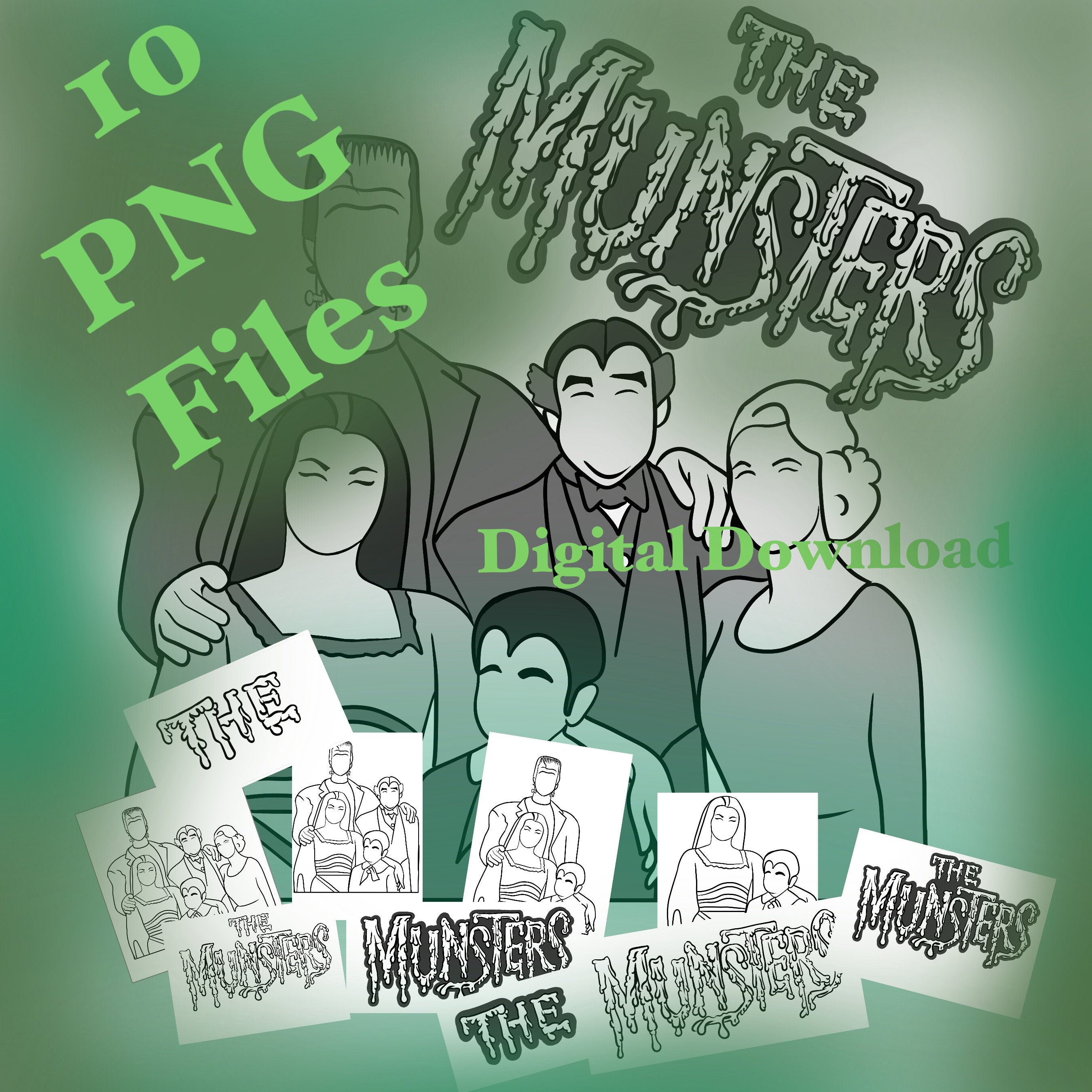 Munsters Family PNG Download - Etsy