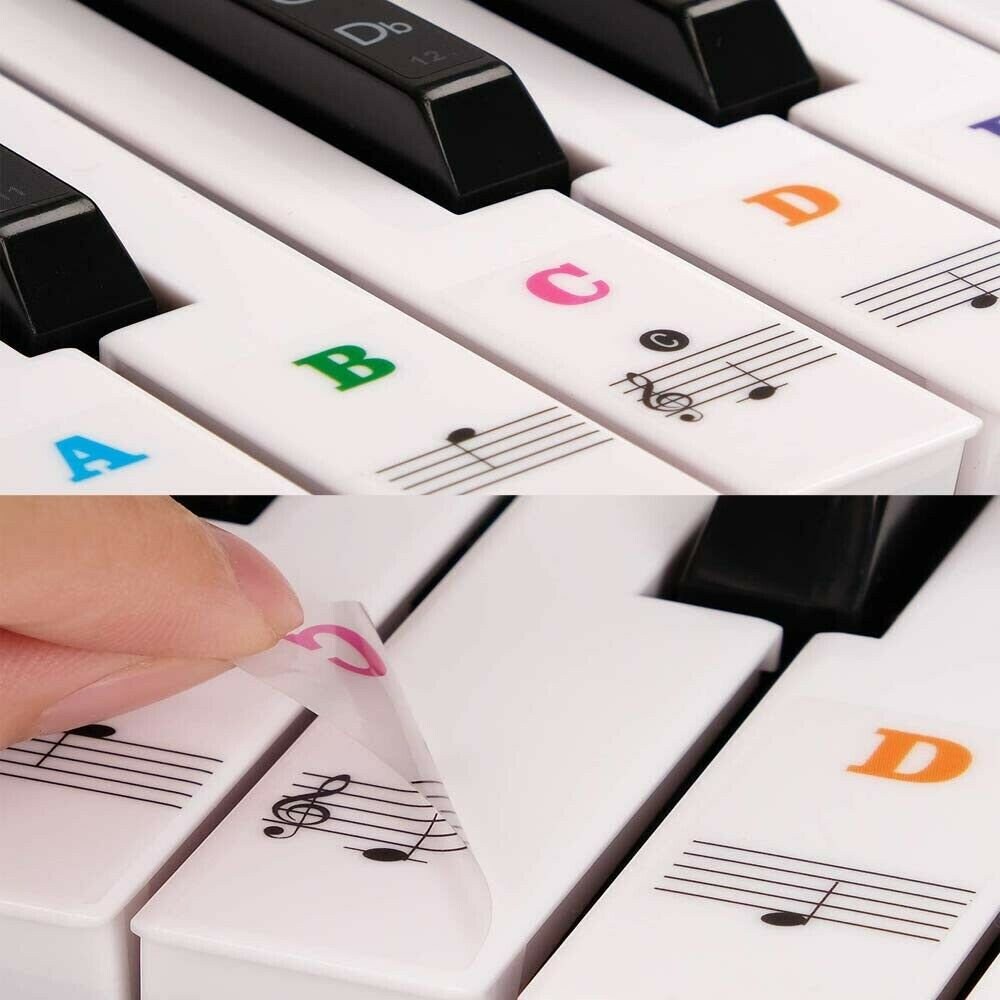 Beginner Music Keyboard Piano Stickers 88/61/54/49keys Set (COLORED) - Etsy