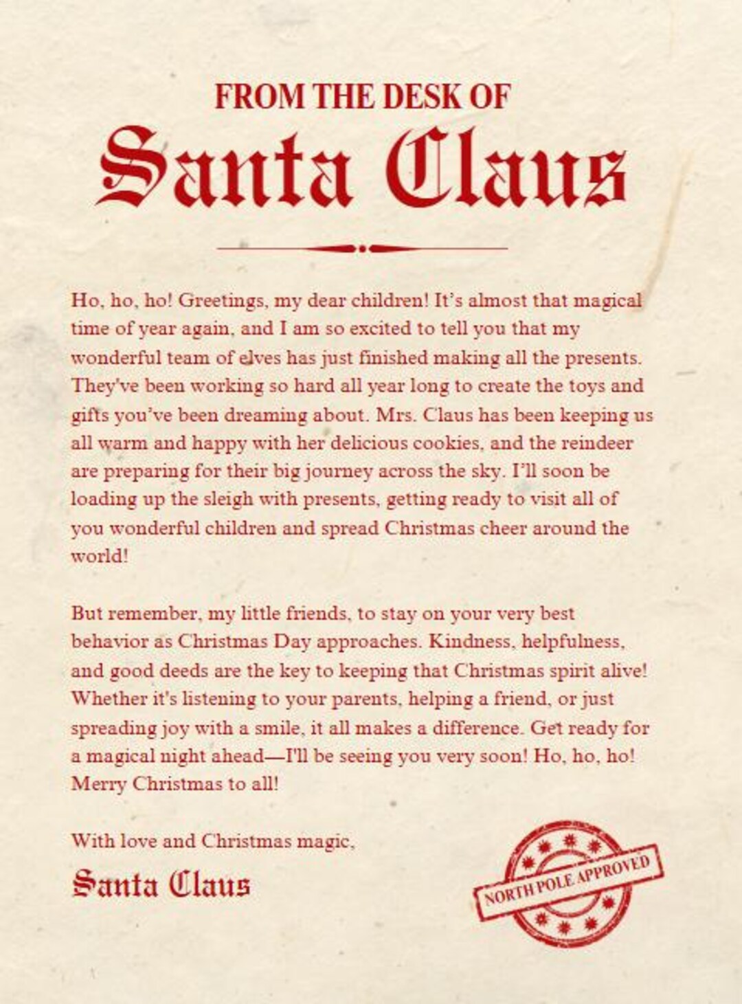 Customizable 7-pack Digital Letters From and to Santa Personalized ...