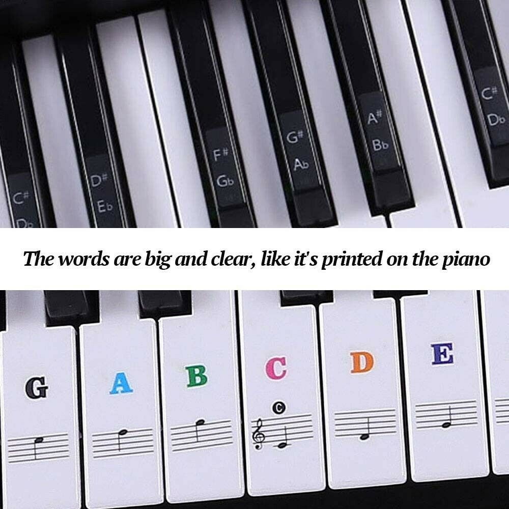 Beginner Music Keyboard Piano Stickers 88/61/54/49keys Set (COLORED) - Etsy