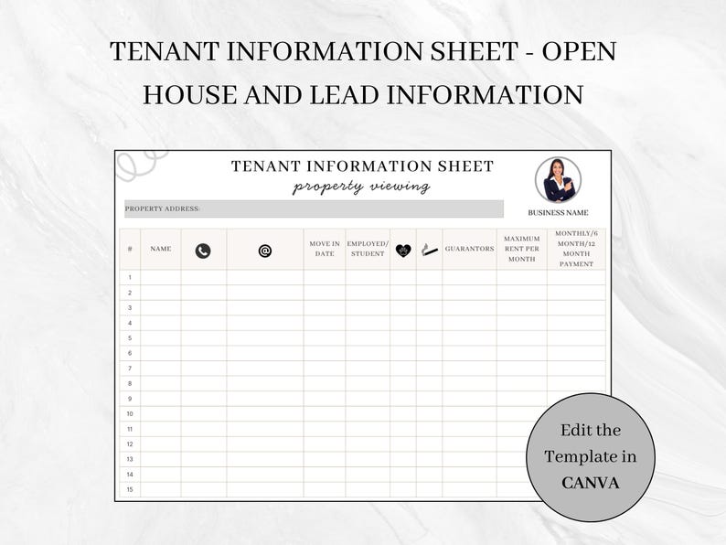 Single Tenant Information Sheet, Pre-tenancy Application Form for ...