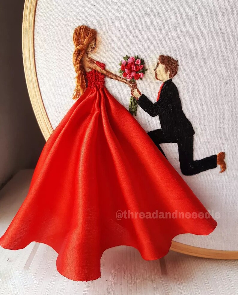 Hoop Art Couple Gifting Hoop Art Embroidry - Etsy