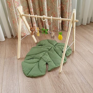 Baby Gym Activity Center Natural Color Handmade Baby Gym With 5 Hanging ...