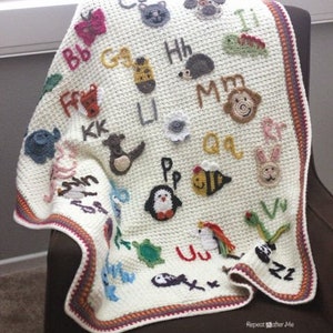 Crochet Alphabet (ABC) Letters and Shapes Graphghan Baby Blanket ...