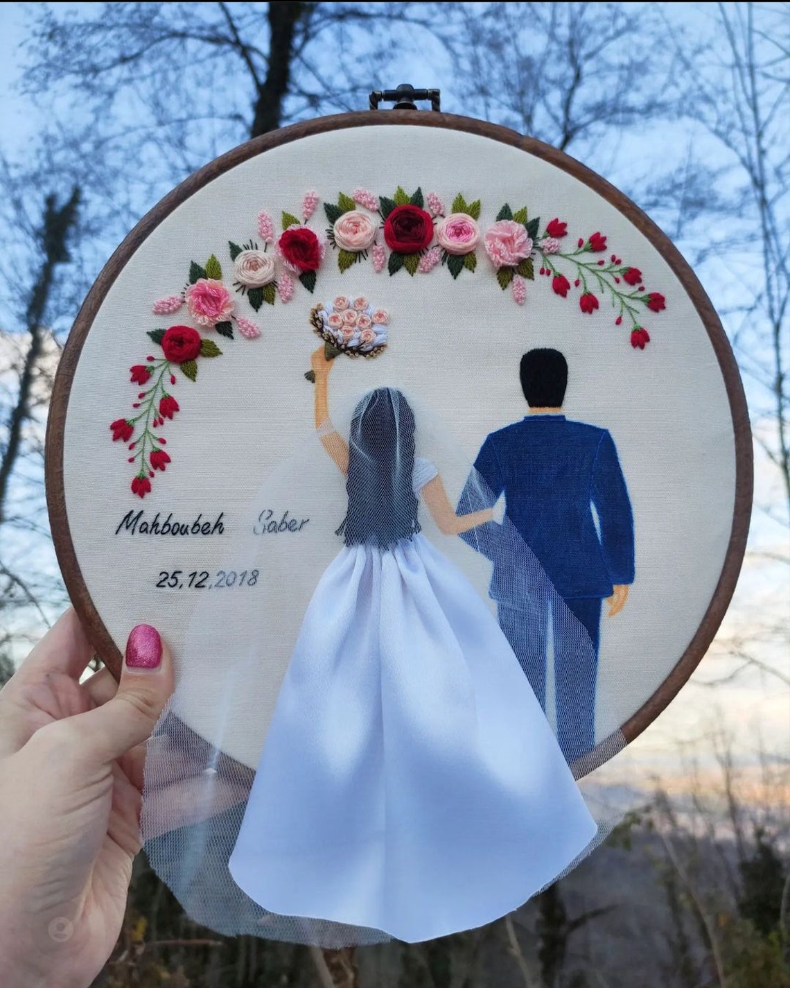 Hoop Art Couple Gifting Hoop Art Embroidry - Etsy