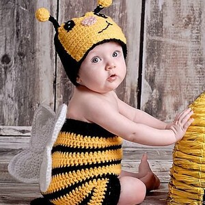 Bumble Bee Costume, Crochet Honey Bee, Baby Boy Girl, Spring Photos Newborn Outfit, Halloween ...