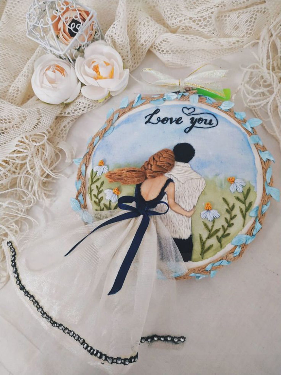 Hoop Art Couple Gifting Hoop Art Embroidry - Etsy