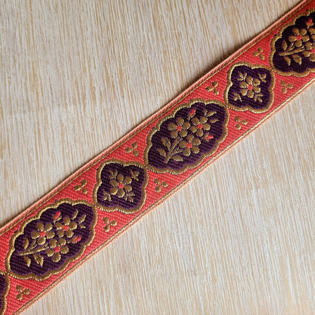 Medieval Jacquard Ribbon in Red/blue or Pink/purple - Etsy