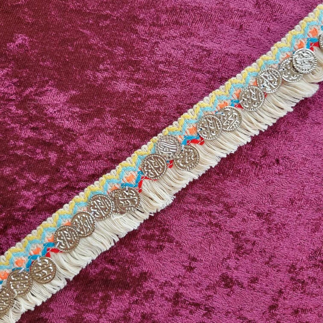 Tribal Fringe Trim With Silver Coins, Boho Costume, Sold by the Yard - Etsy