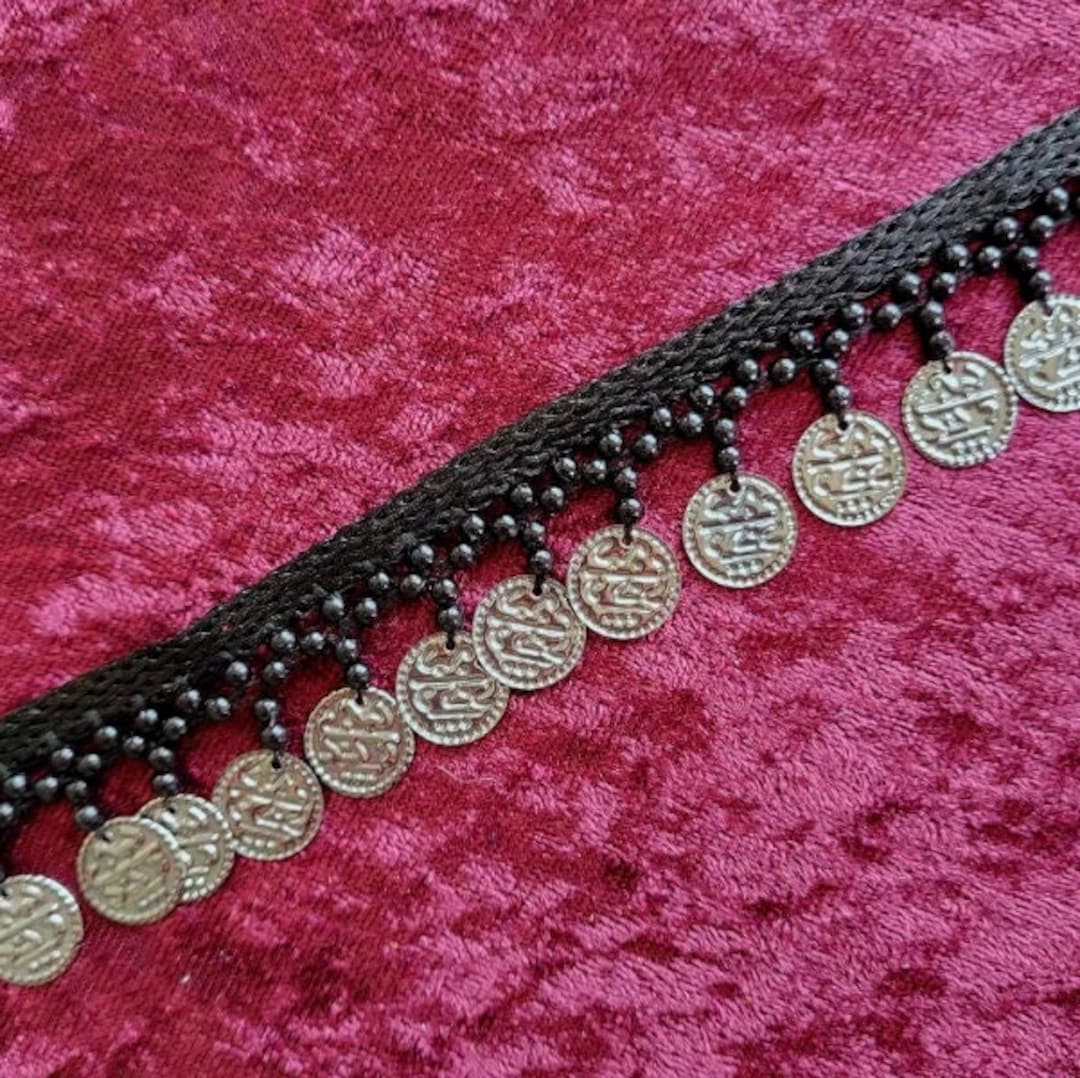 Gothic Gypsy Costume Coin Belt, Black Hip Scarf, Witchy Clothing ...