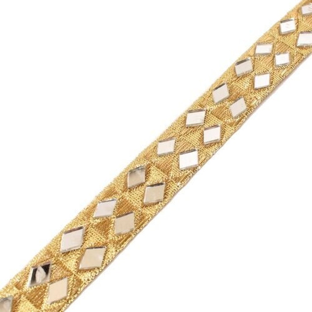 Gold Diamond Mirror Trim for Rave, EDM, Burningman Festival Hat, Dance ...