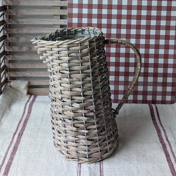 Wicker Pitcher - Etsy