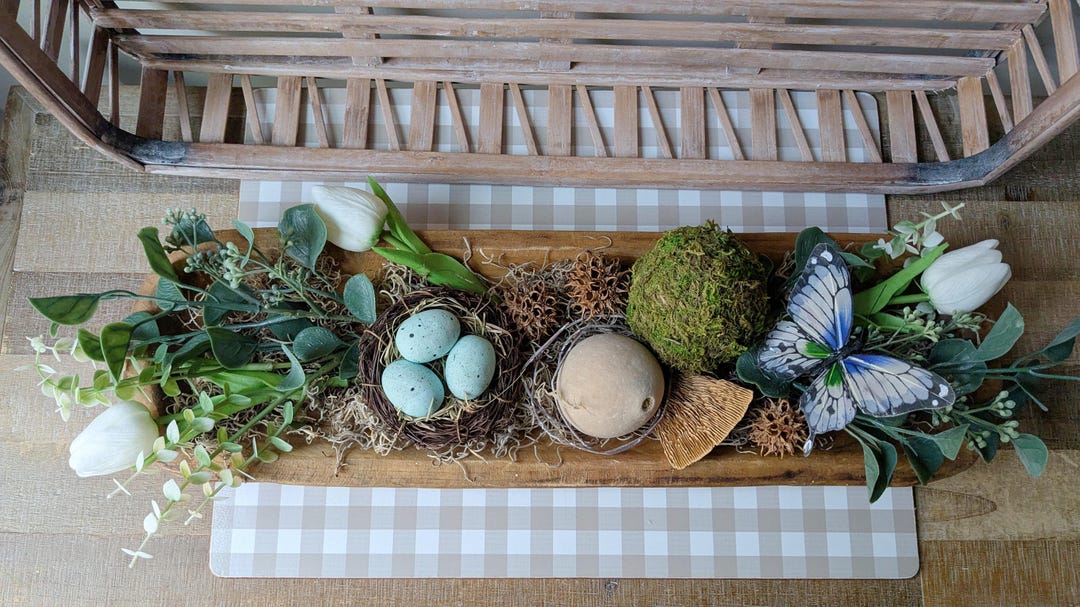 Large Spring Centerpiece - Spring Dough Bowl - Etsy