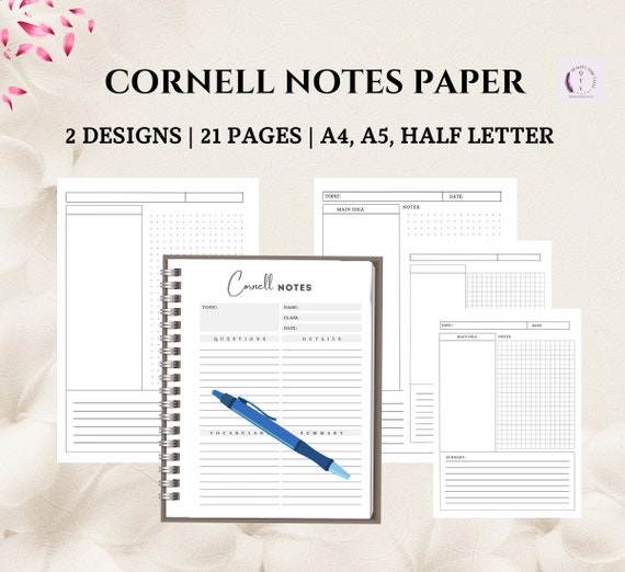 A4 Printable Cornell Notes Paper Printable Note Taking - Etsy